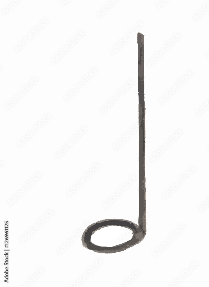 Watercolor isolated half note on white background Stock Vector | Adobe ...