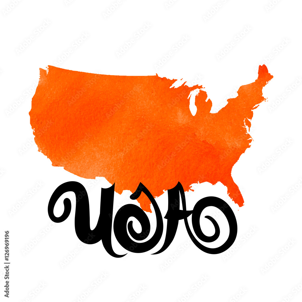 Usa. Abstract map vector watercolor background Stock Vector | Adobe Stock