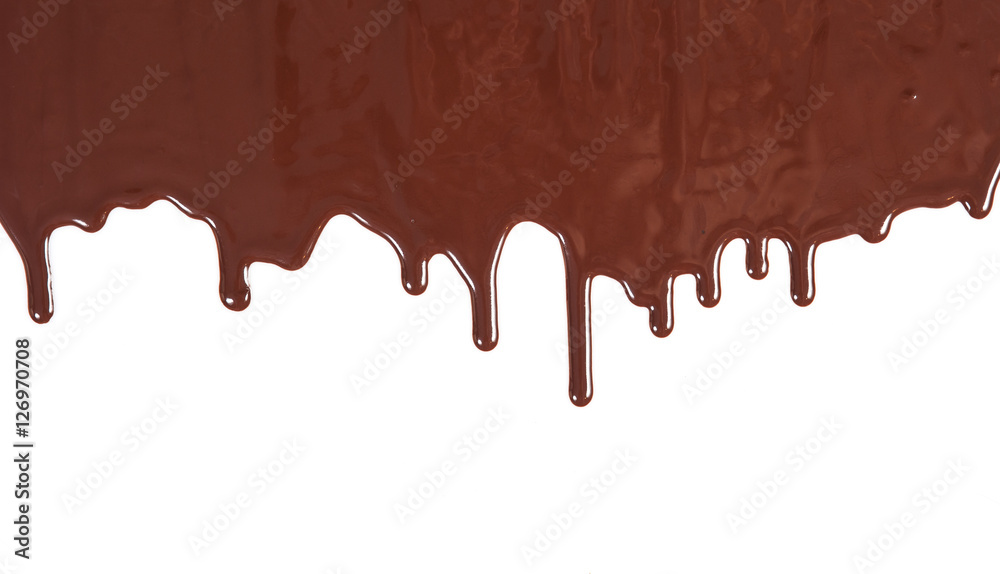 Chocolate syrup drip pattern isolated on a white background Stock Photo ...