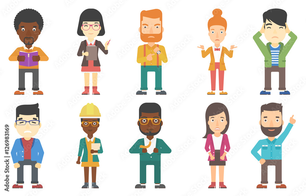 Vector set of business characters. Stock Vector | Adobe Stock