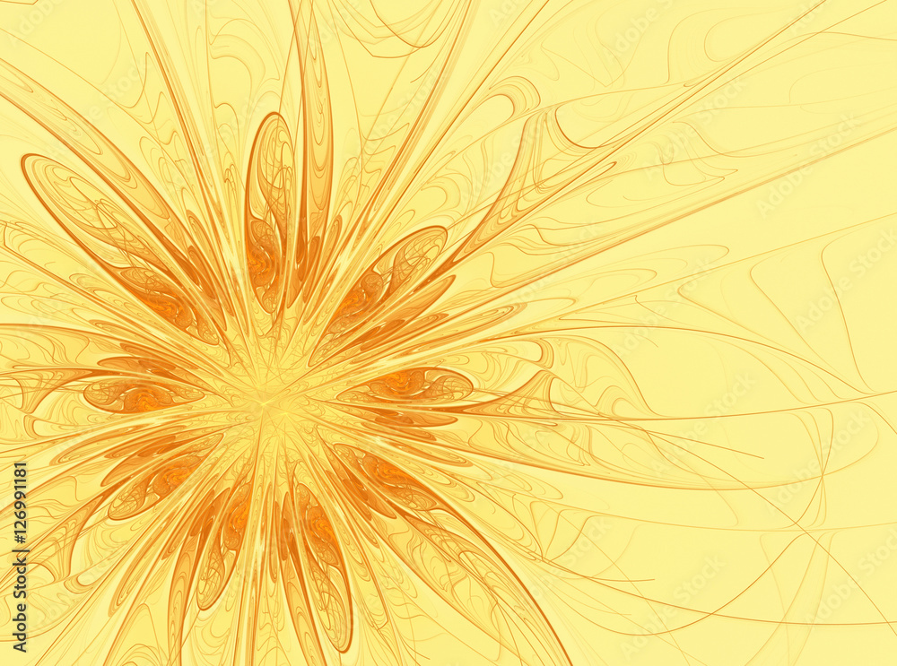 Abstract flower on a pale yellow background Stock Illustration | Adobe ...
