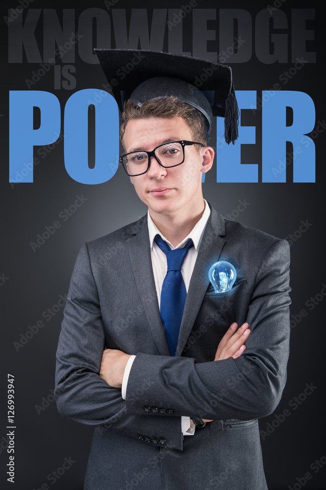 Student with light bulb in idea concept Stock Photo | Adobe Stock