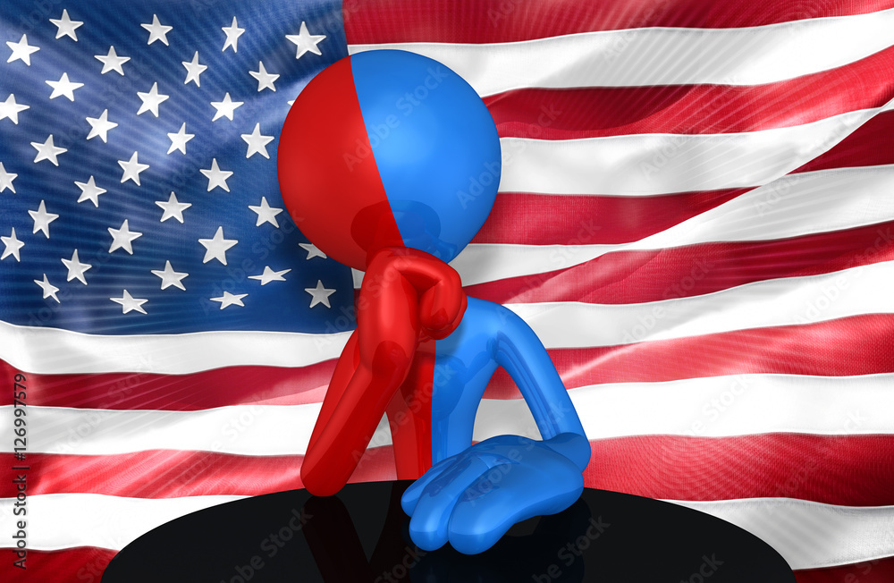 Split Red And Blue With The Original 3D Character Illustration Stock ...