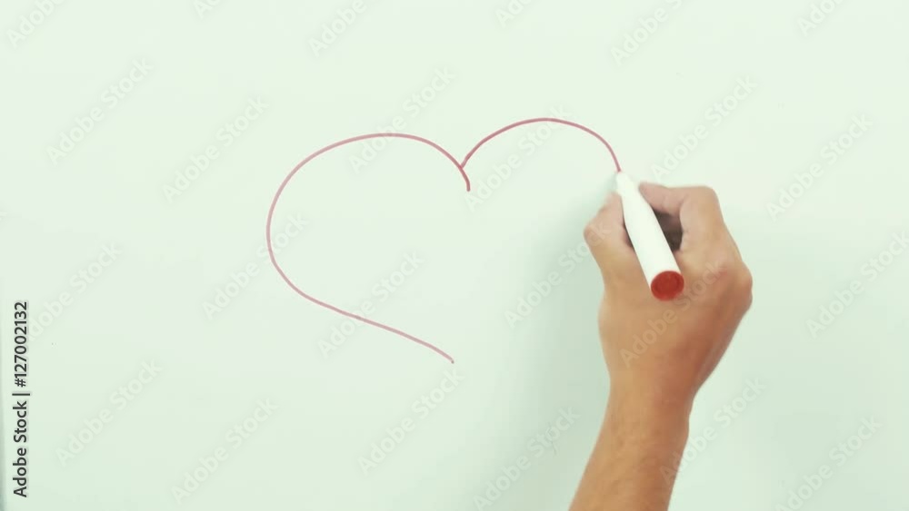 Hand drawn, crayon heart shape isolated on white background Stock Video ...
