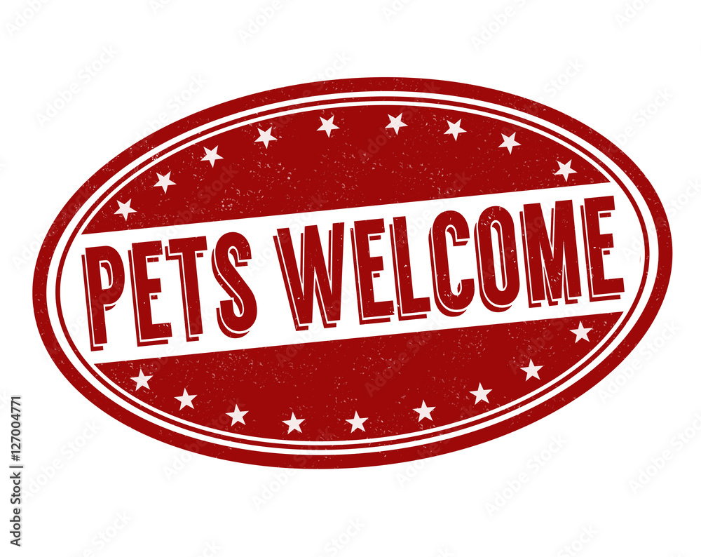 Pets welcome sign or stamp Stock Vector | Adobe Stock