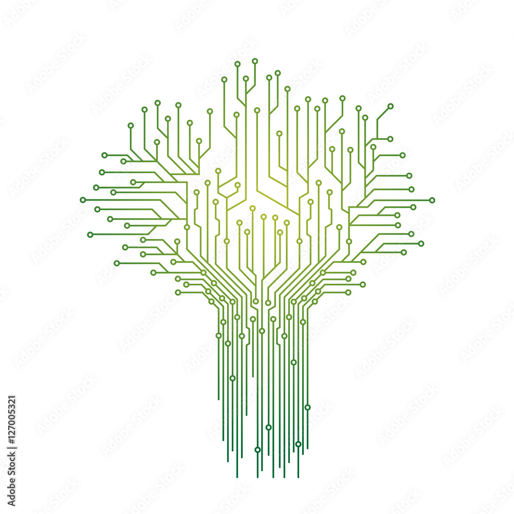 Circuit Board Vector Tree