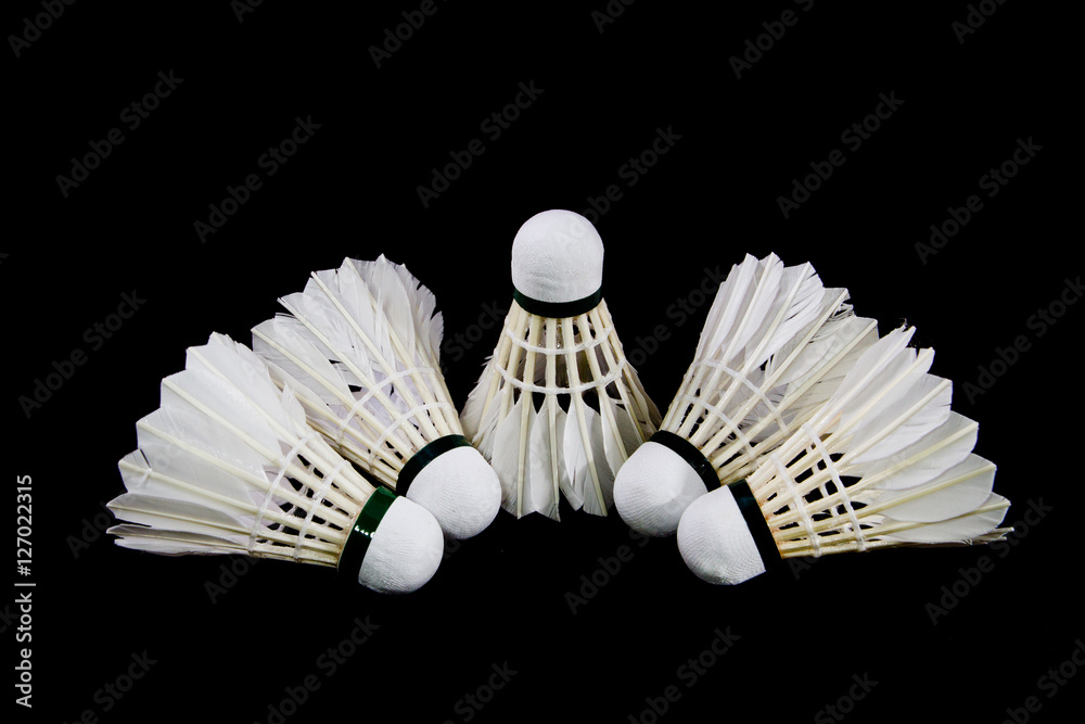 Badminton shuttercock with black background Stock Photo | Adobe Stock