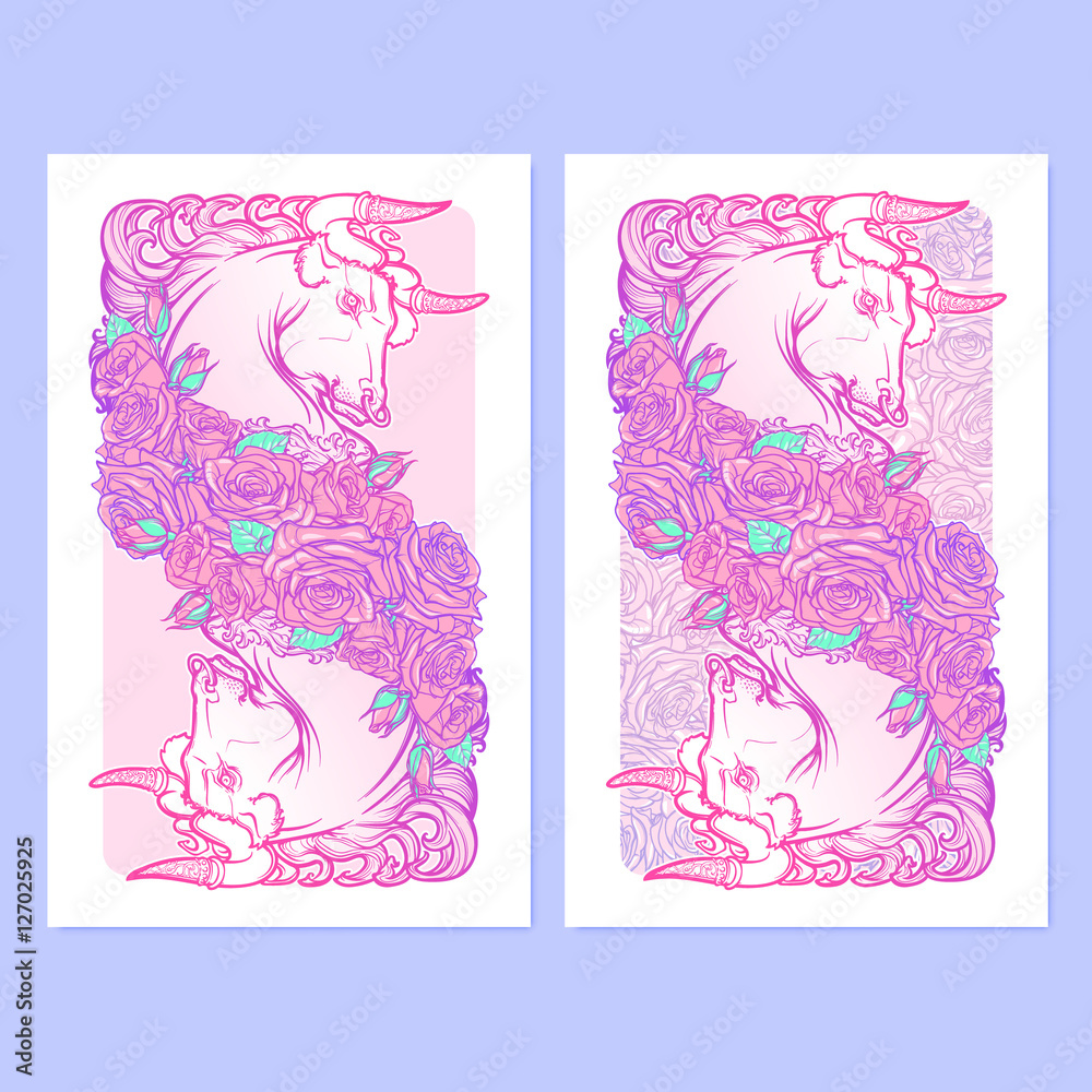 Zodiac sign of Taurus with a decorative frame of roses Astrology ...