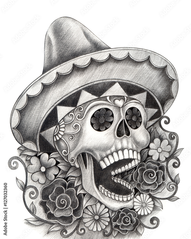 Skull art day of the dead.Art design skull head action smiley face day ...