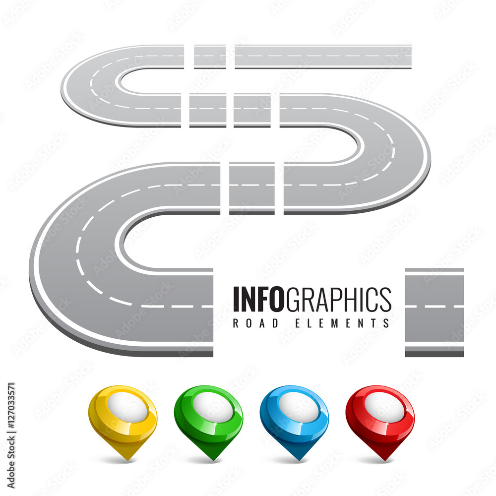 Road map for business infographic. Stock Vector | Adobe Stock
