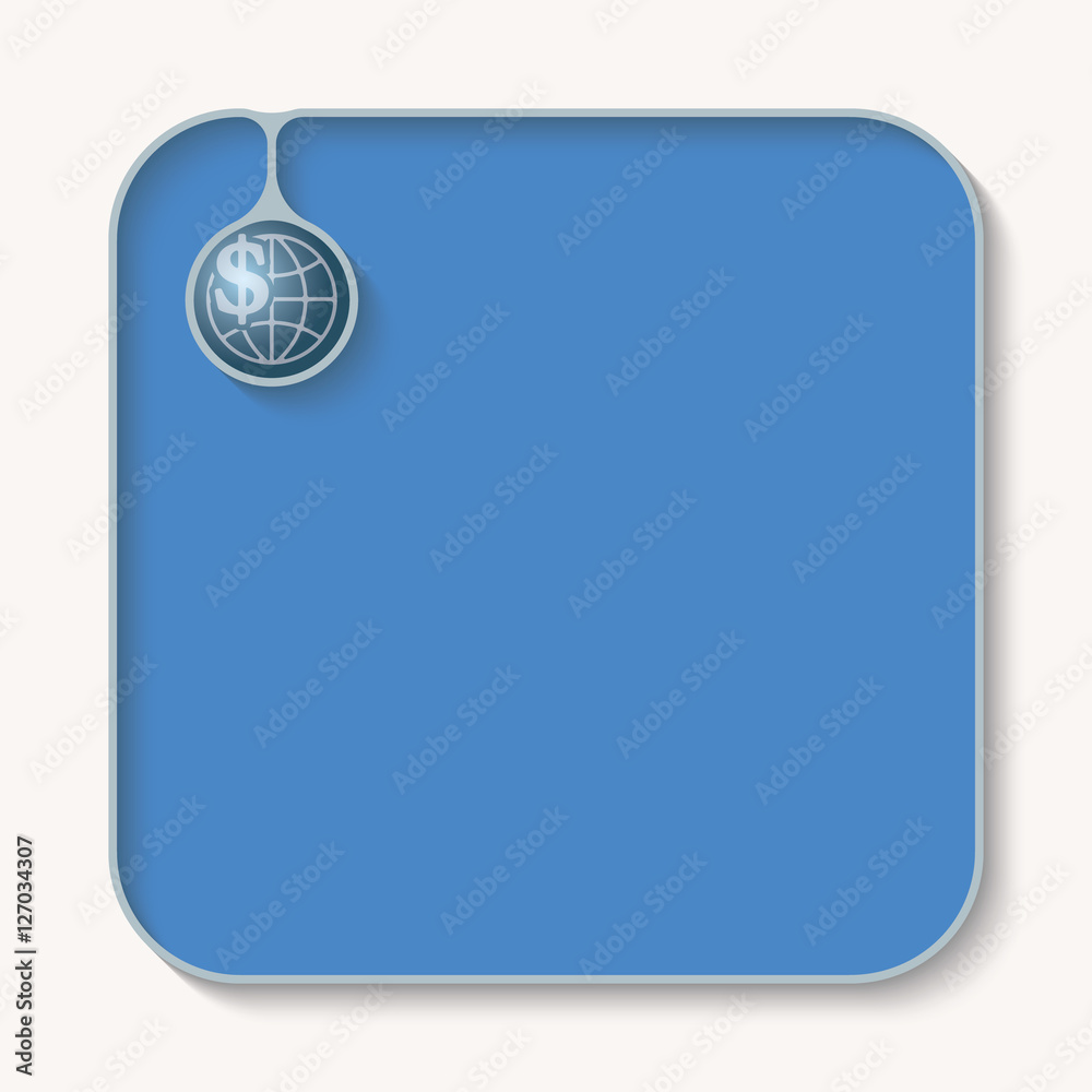 Text box for fill your text with globe and dollar symbol Stock Vector ...