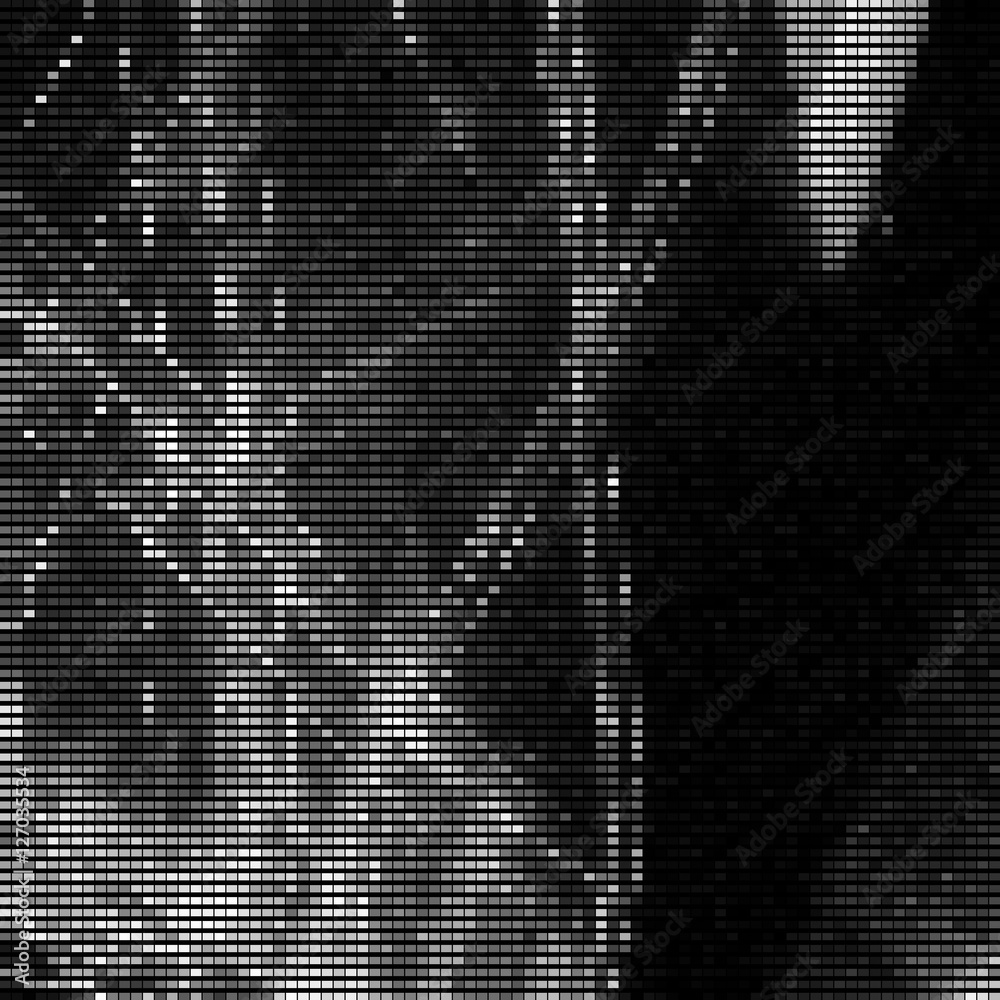 Glitch abstract background with random black and white, monochrome ...