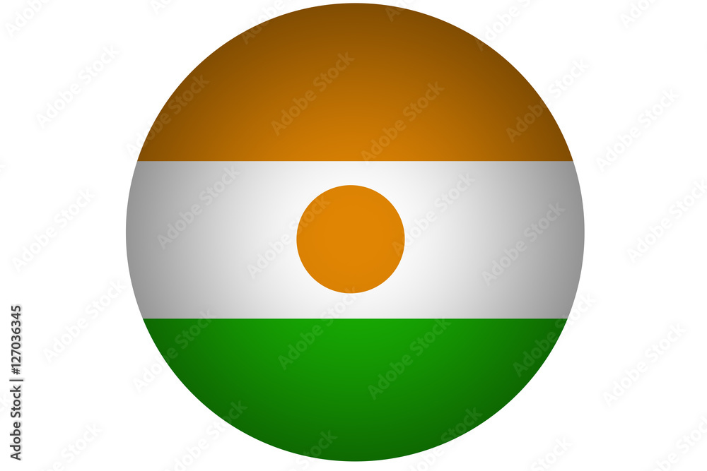 3D Niger flag ,Niger national flag illustration symbol.Circle flag ...