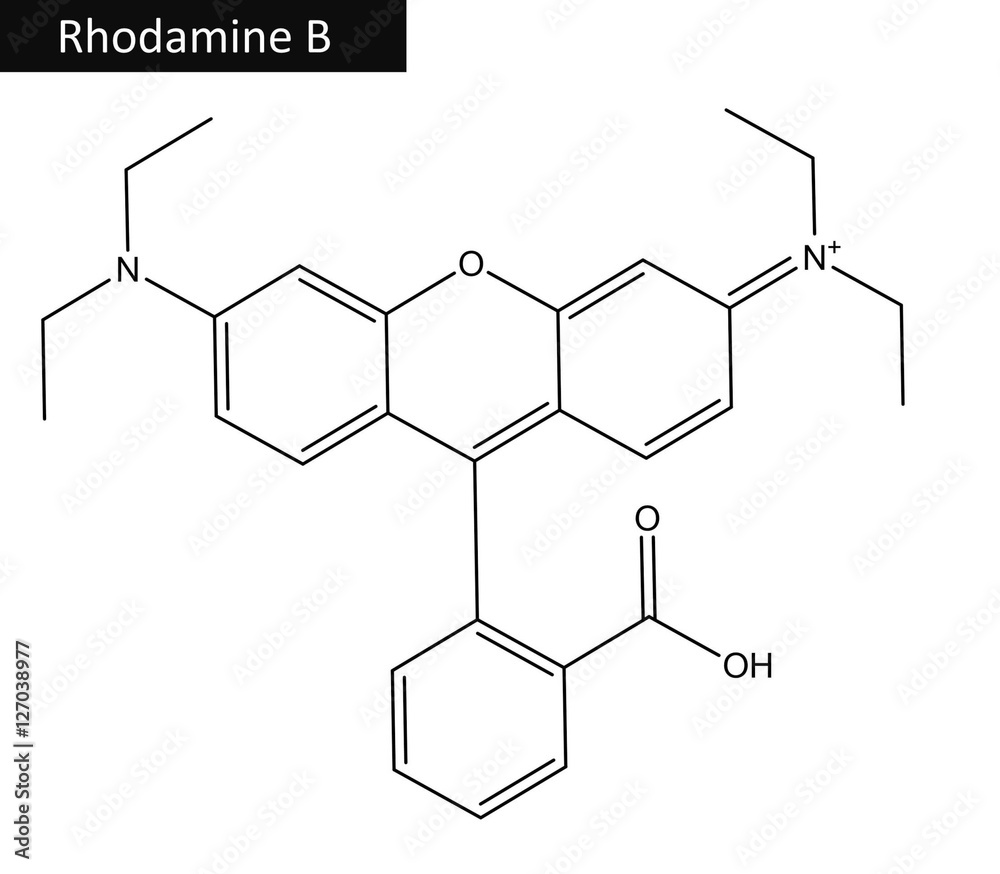 Ilustracja Stock: Rhodamine B - molecular structure | Adobe Stock
