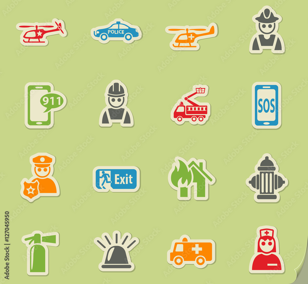 emergency icon set Stock Vector | Adobe Stock