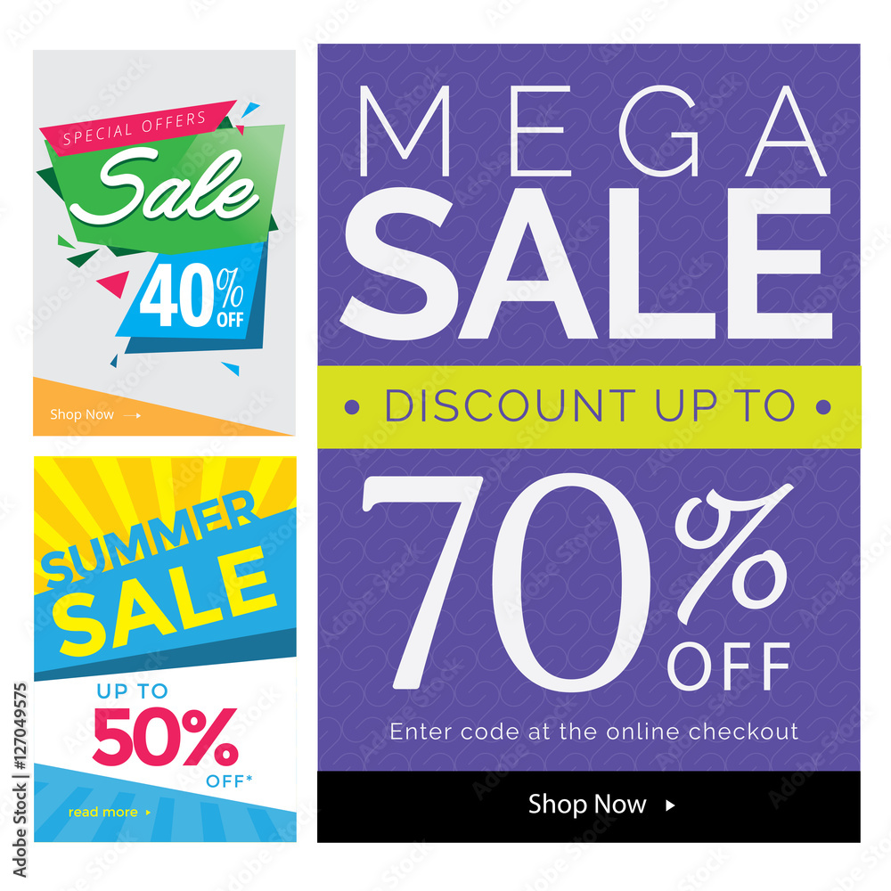 Modern Sale Banner Set, Suitable For Call To Action Button ...