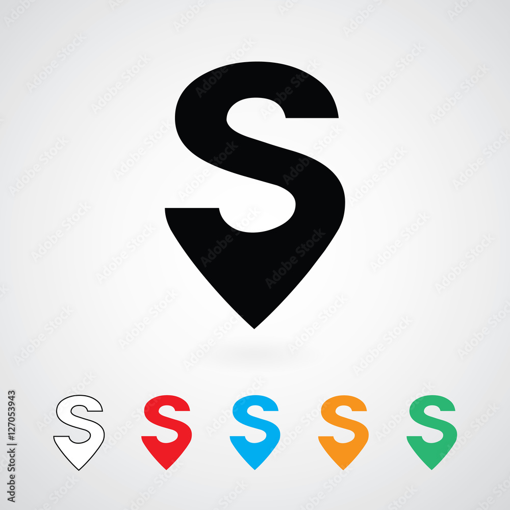 s logo konum ikonu Stock Vector | Adobe Stock