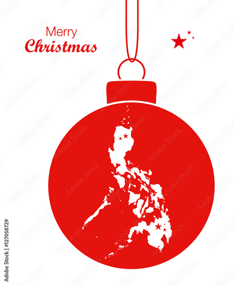 Merry Christmas illustration theme with map of Philippines Stock Vector ...