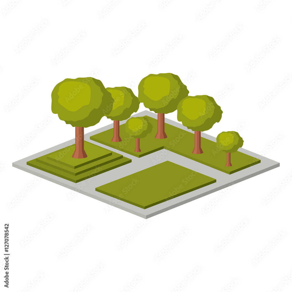 Tree icon. Isometric 3d structure and perspective theme. Isolated ...