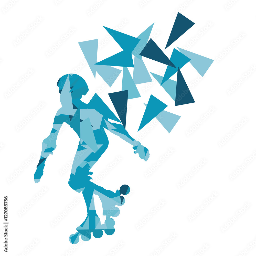 In line skating vector background abstract illustration made wit Stock ...