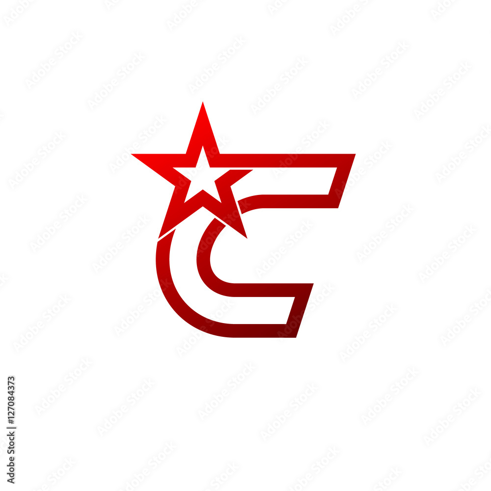 Letter C logo,Red star sign Branding Identity Corporate unusual logo ...