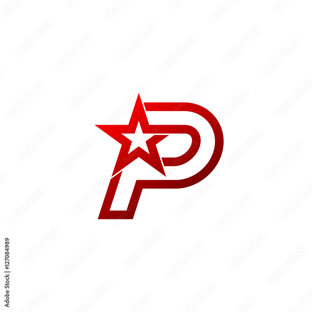 Letter P logo,Red star sign Branding Identity Corporate unusual logo ...