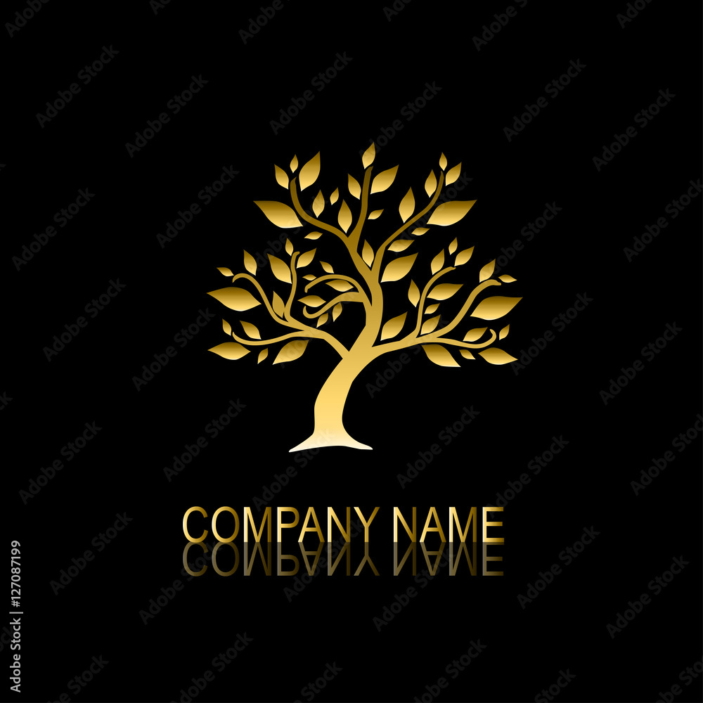 golden tree symbol Stock Vector | Adobe Stock