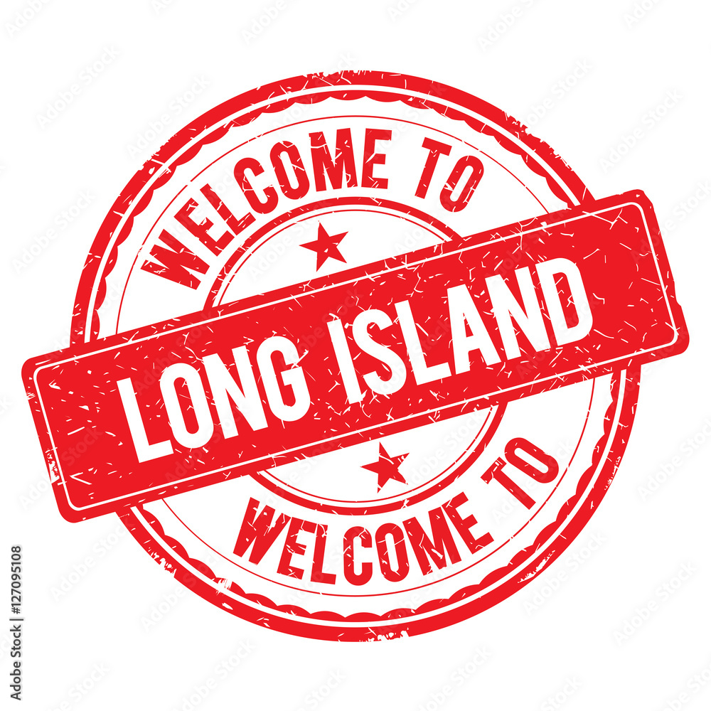Welcome to LONG ISLAND Stamp. Stock Illustration | Adobe Stock