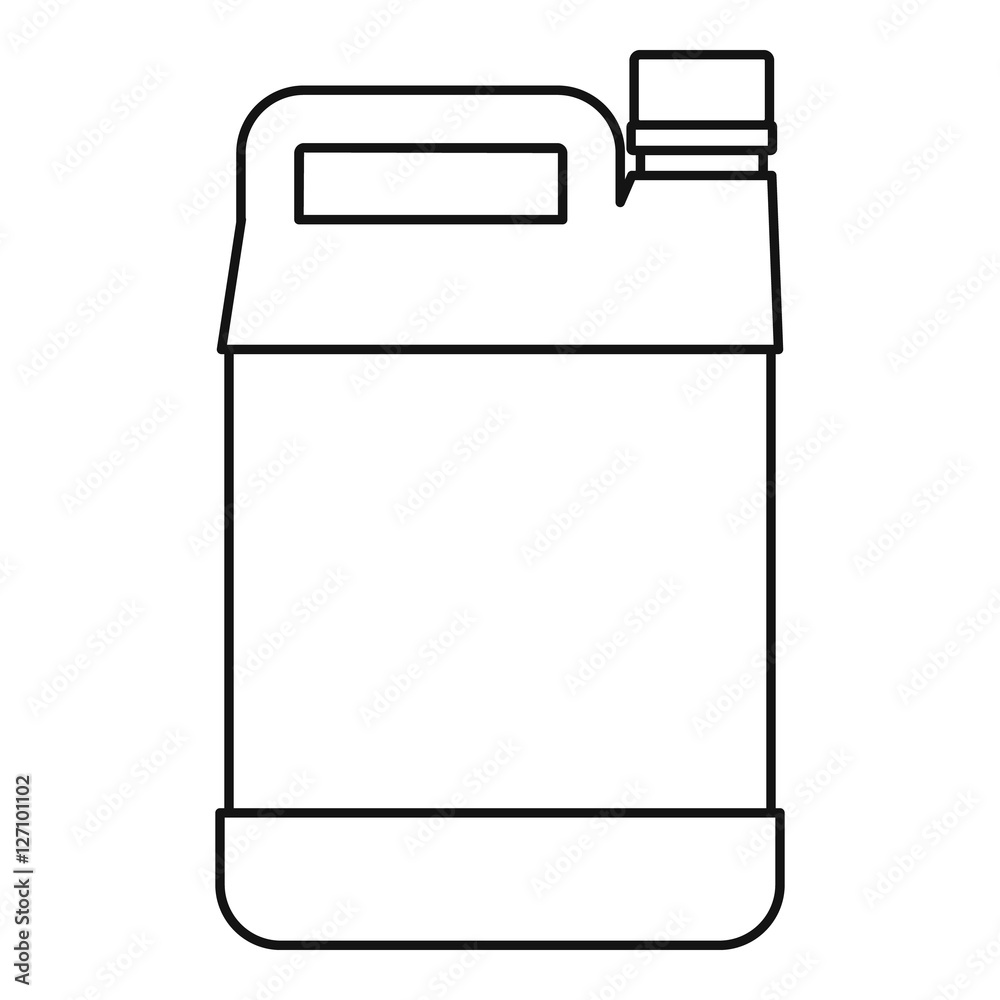 Jerrycan icon. Outline illustration of jerrycan vector icon for web ...