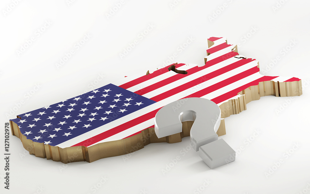 USA map with question mark Stock Illustration | Adobe Stock