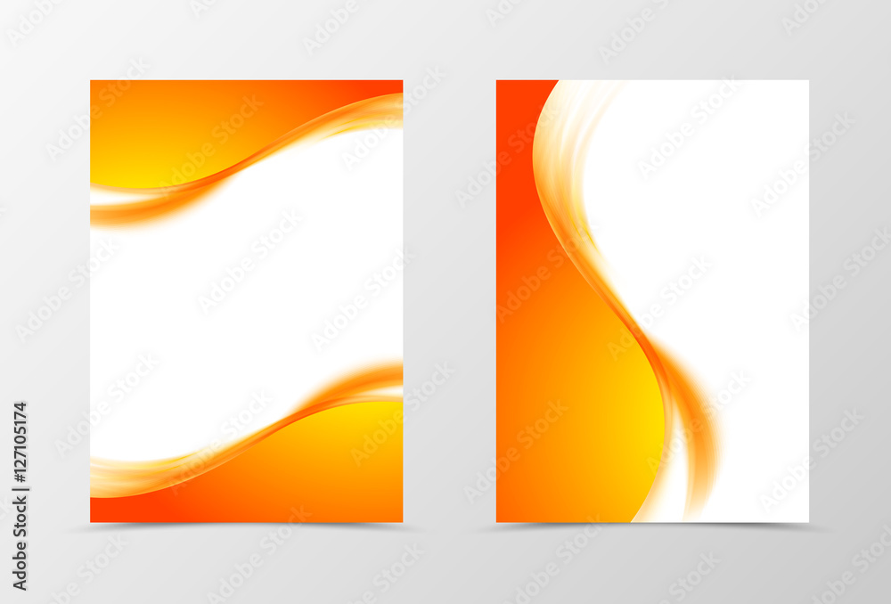 Front and back wave flyer template design Stock Vector | Adobe Stock