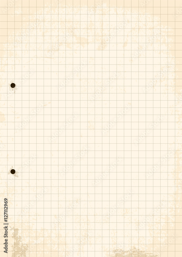 Grunge Grid Paper Sheet. Vector, Illustration of Grunge Grid Paper ...