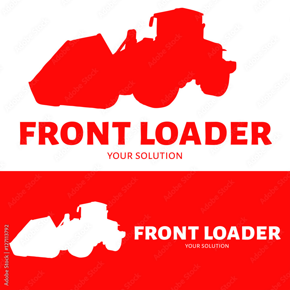 Front loader vector logo. Silhouette front loader Stock Vector | Adobe ...