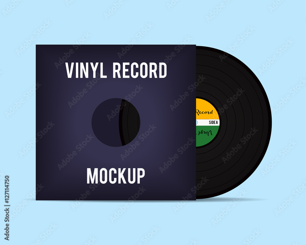 Vinyl template. Vinyl Record with Cover Mockup. Vector illustration ...