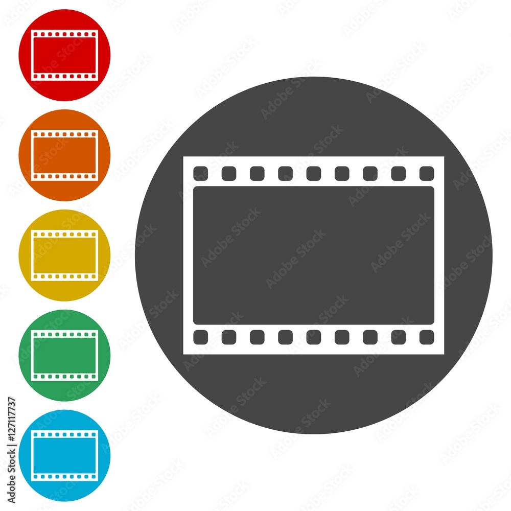 Film Frame icons set Stock Vector | Adobe Stock