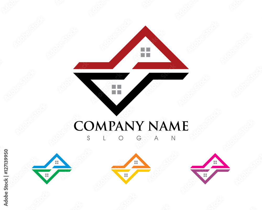 Twin House Logo Stock Vector | Adobe Stock