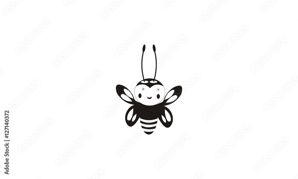 Zentangle stylized cartoon bee insect (bumblebee), isolated on white ...