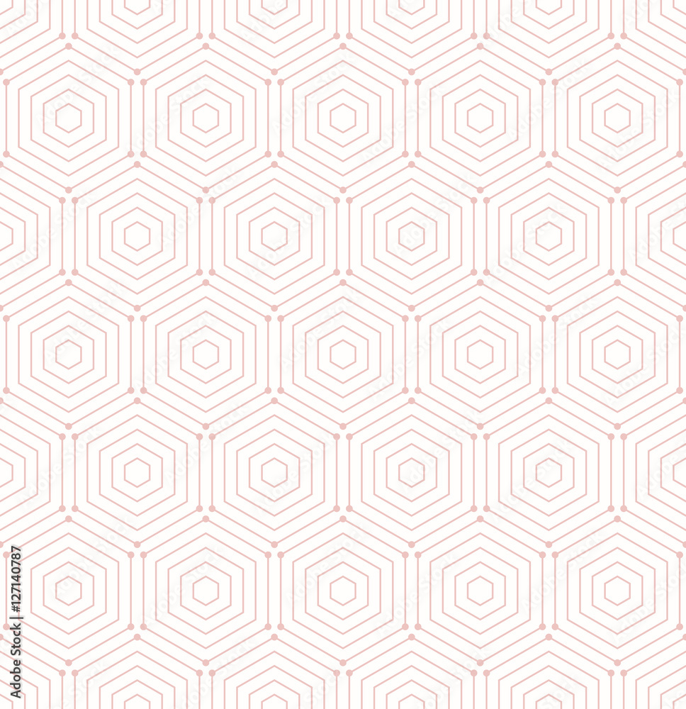 Geometric pink abstract vector hexagonal background. Seamless modern ...