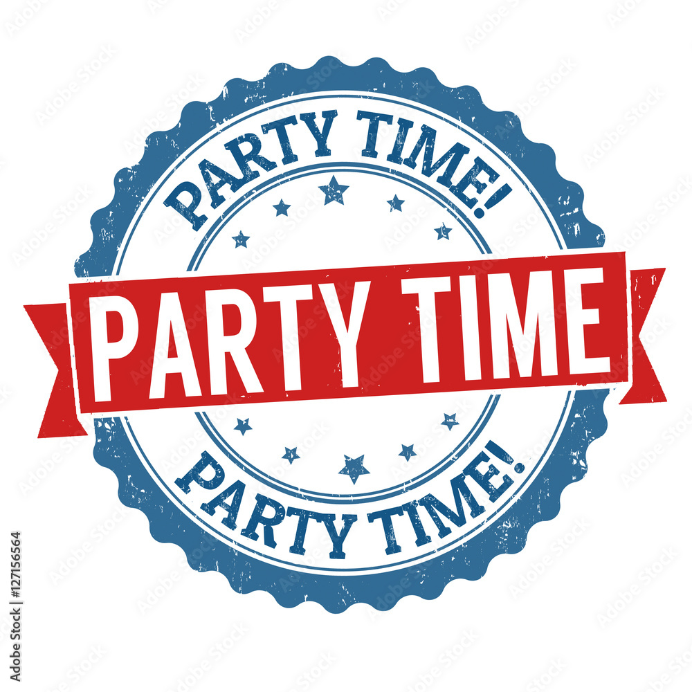 Party time sign or stamp vector de Stock | Adobe Stock