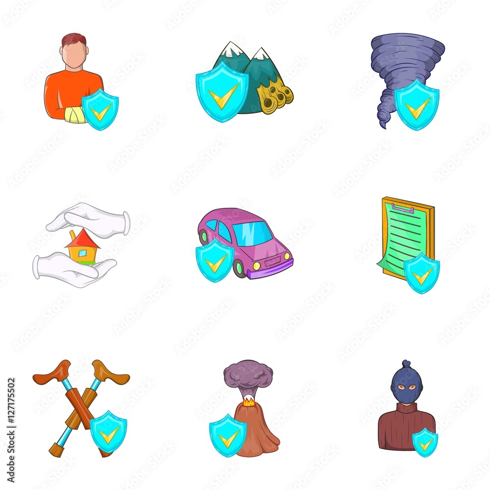 Incident icons set. Cartoon illustration of 9 incident vector icons for ...