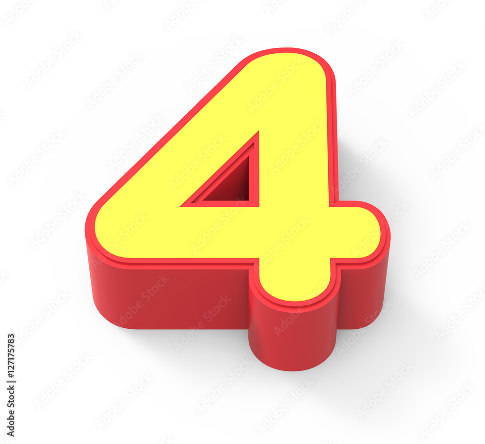 yellow number 4 Stock Illustration | Adobe Stock