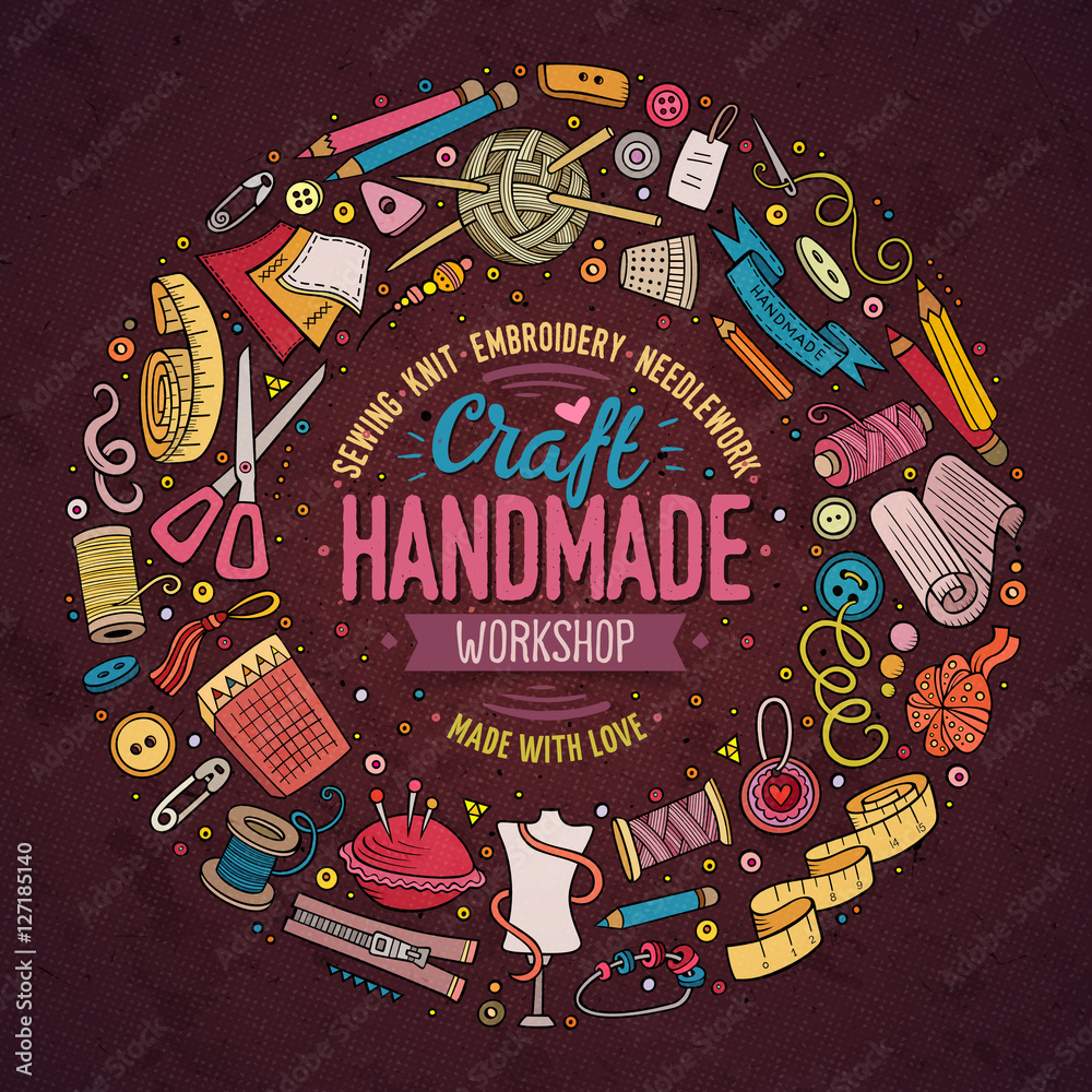 Set of Handmade cartoon doodle objects, symbols and items Stock Vector ...