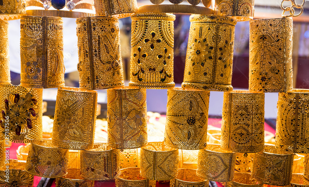 Gold Jewelry at the Grand Bazaar in Istanbul, Turkey . Stock Photo ...