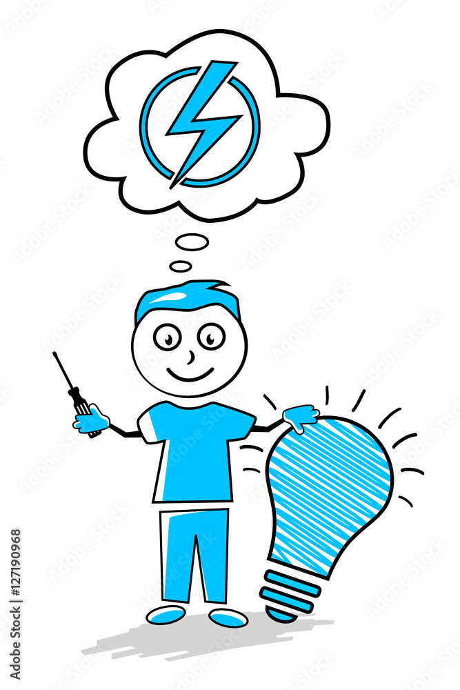 Cartoon - Elektriker - 2 Stock-Vektorgrafik | Adobe Stock