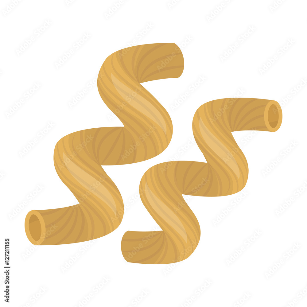 Cavatappi pasta icon in cartoon style isolated on white background ...
