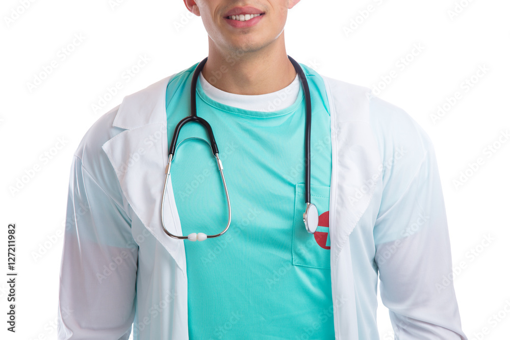 Junger Arzt Doktor mit Stethoskop Herz Untersuchung Stock-Foto | Adobe ...