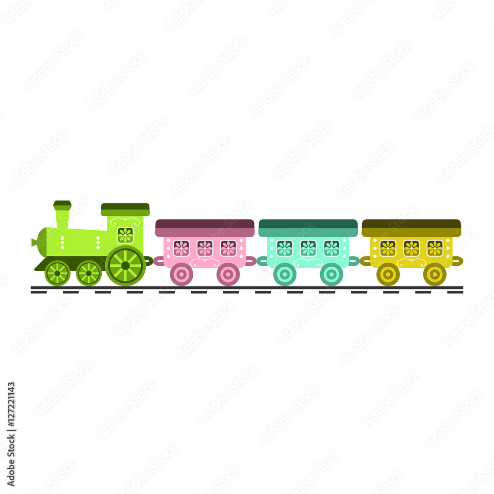 Vector illustration of a toy train Stock Vector | Adobe Stock
