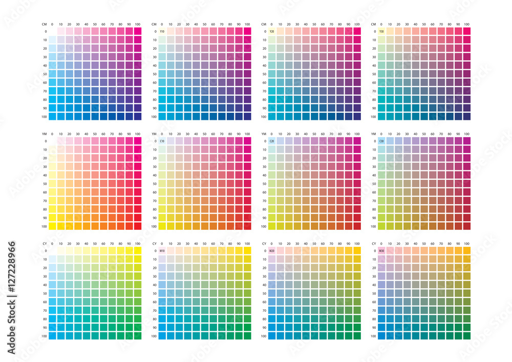 Vector color palette on A3 format, paper size 420 x 297 mm Stock Vector ...