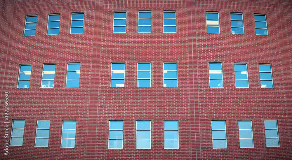 red bricks and windows building office wall architecture downtown Stock ...