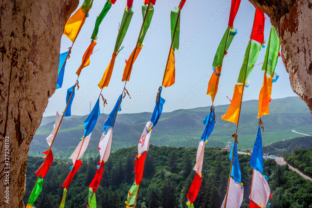 Buddhist praying flags at Mati Si temple, China Stock Photo | Adobe Stock